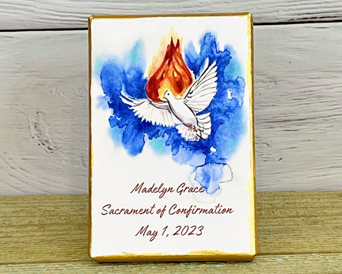 Confirmation Personalized Watercolor on Canvas Holy Spirit Dove and ...