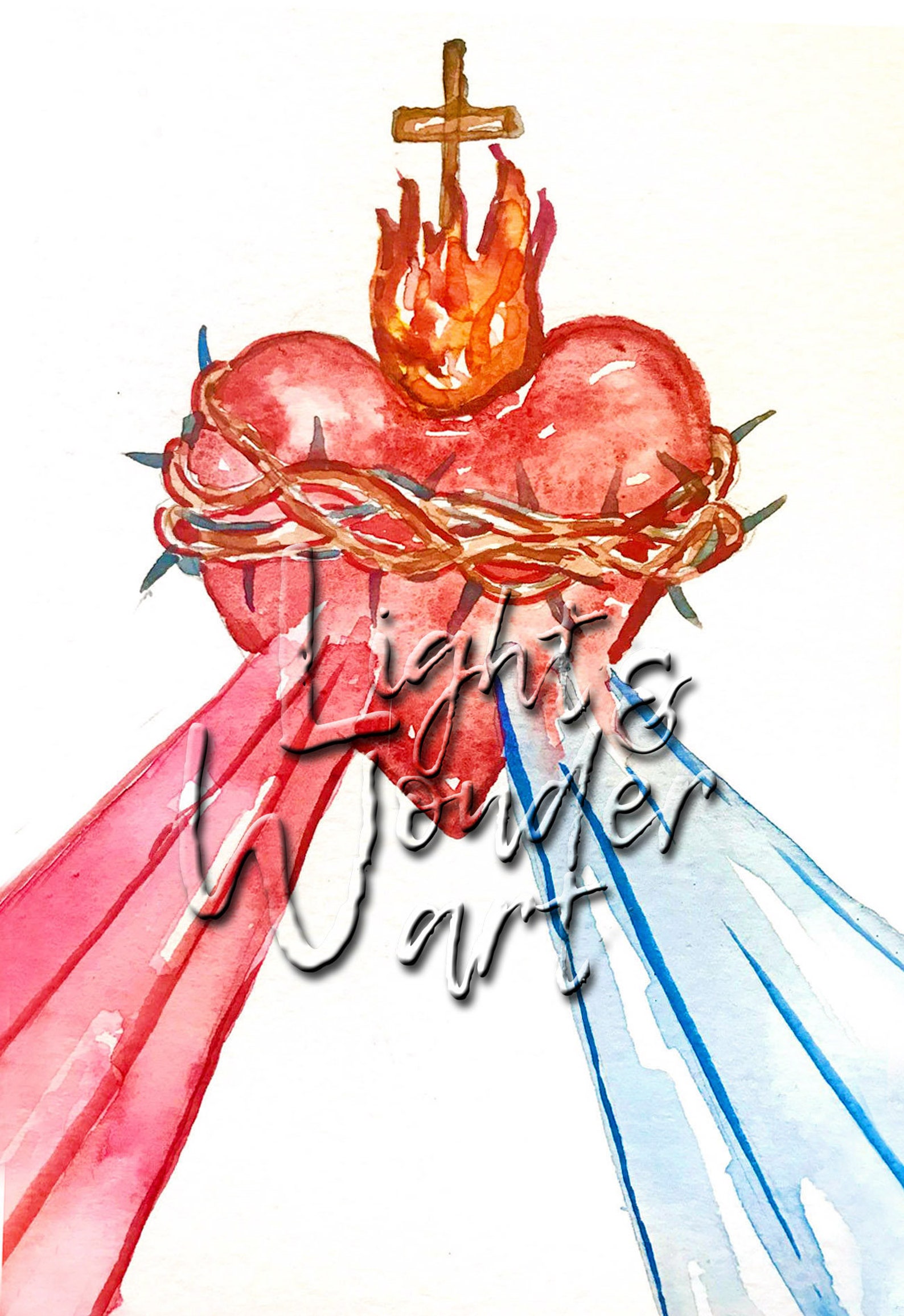 Divine Mercy Sacred Heart of Jesus Catholic Religious Art Print - Etsy