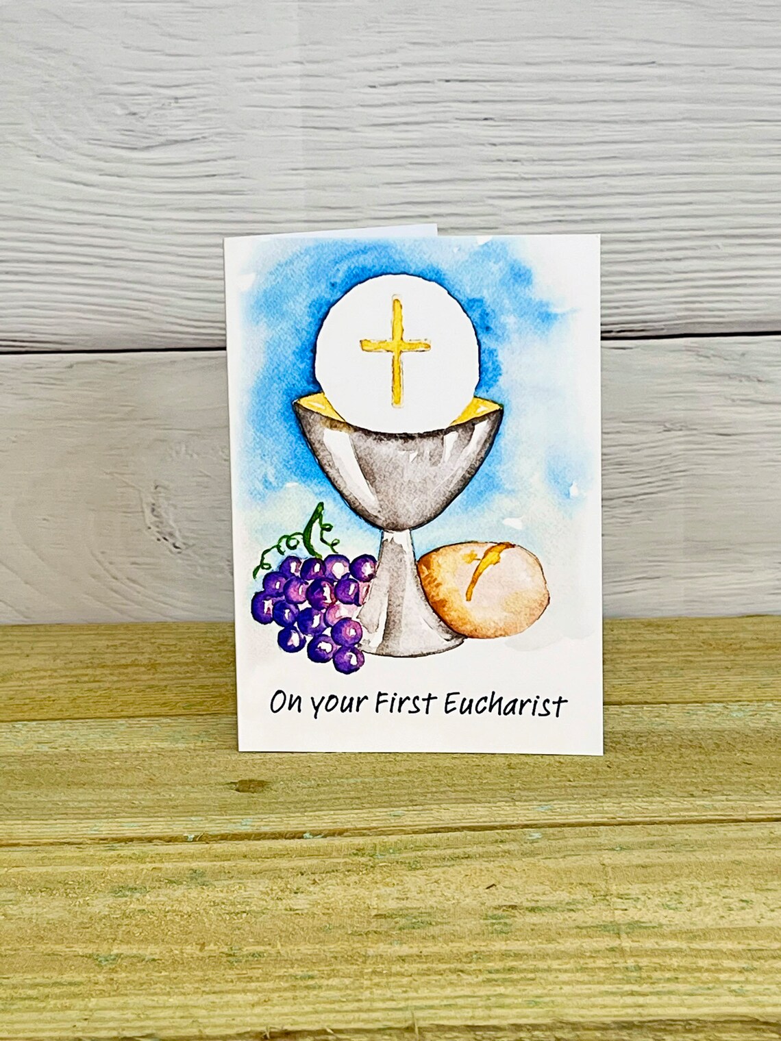 First Eucharist Communion Watercolor Silver Chalice Catholic Religious ...