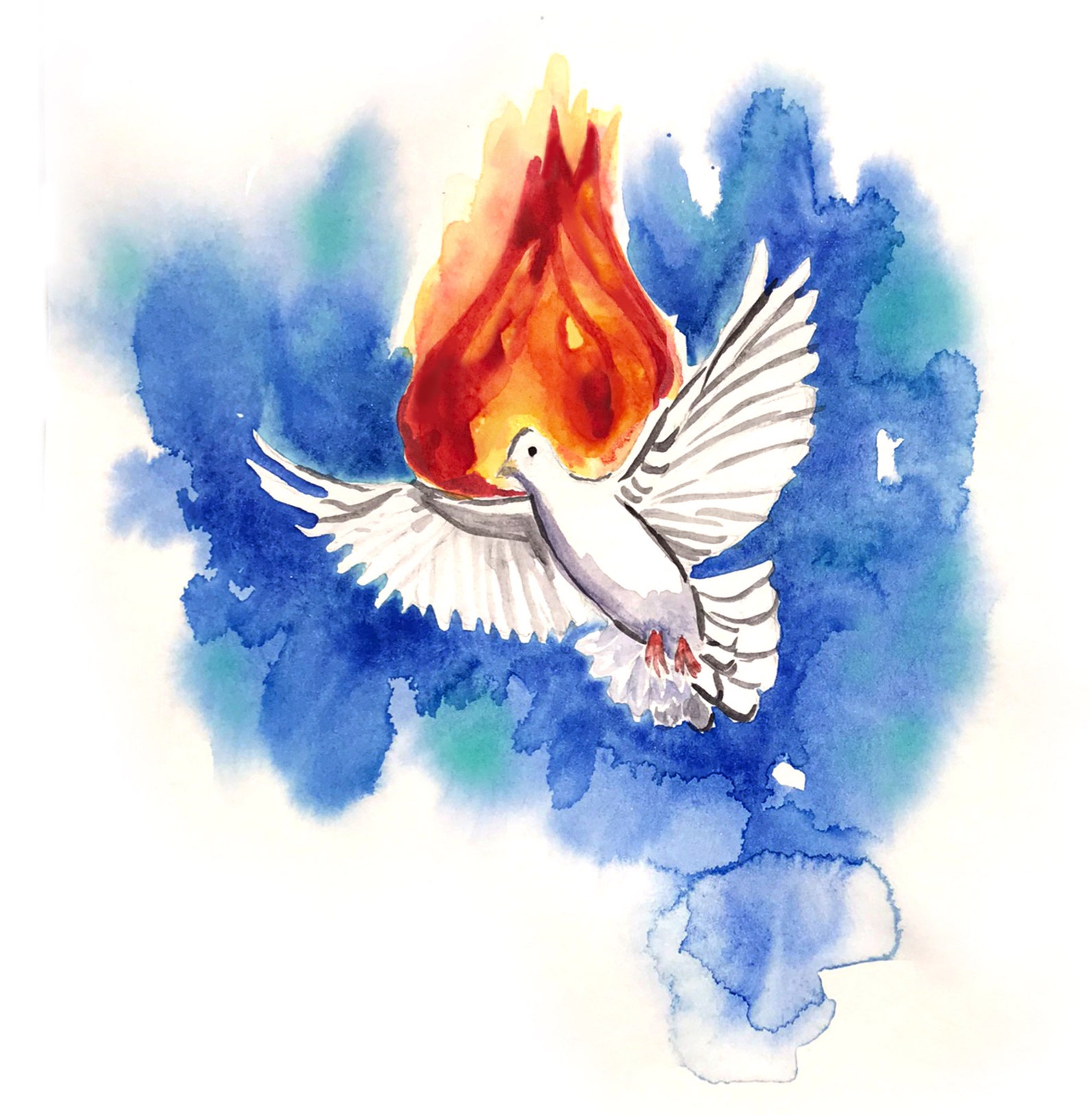 Holy Spirit Dove Flame Pentecost Confirmation Catholic Waterproof Vinyl ...