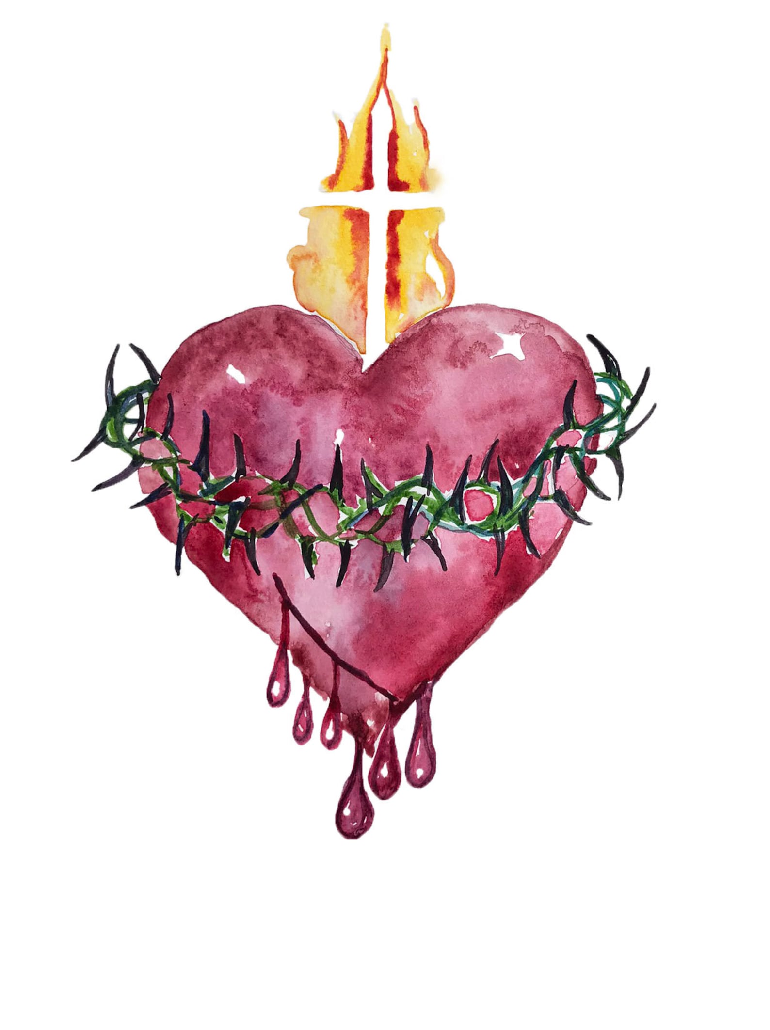 Most Chaste Heart of Joseph Watercolor Print 8x10 Catholic Watercolor ...