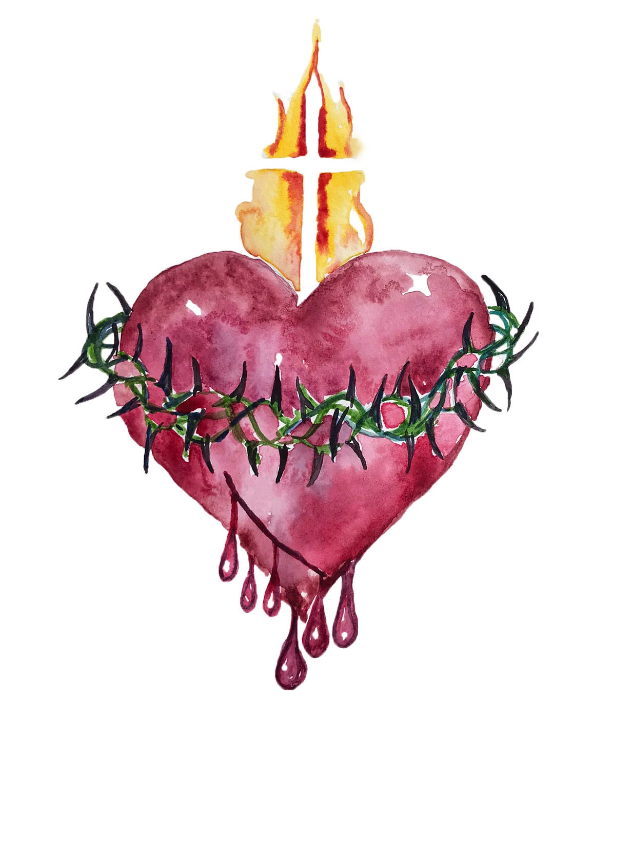 Most Chaste Heart of Joseph Watercolor Print 8x10 Catholic Watercolor ...