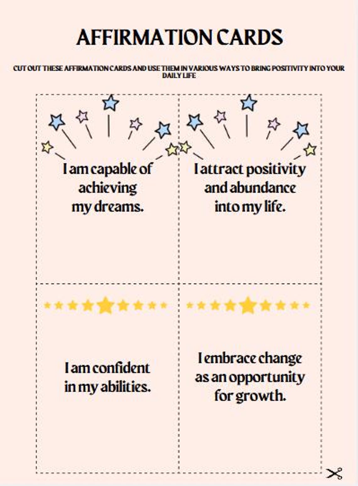 Inspiring Printable Affirmation Cards - Etsy