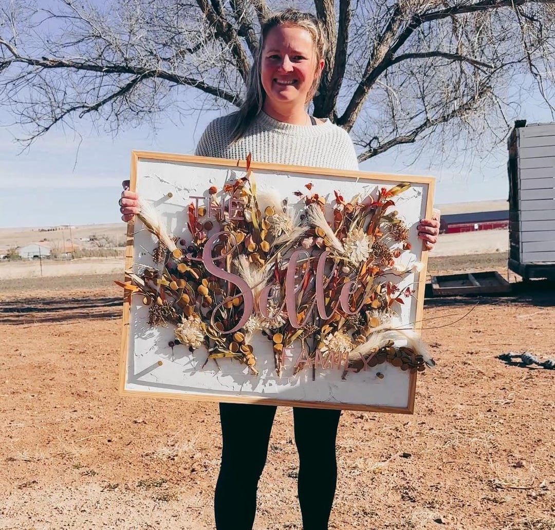 Boho Floral Sign, Boho Decor, Name Sign, Floral Wedding Sign, Wedding ...