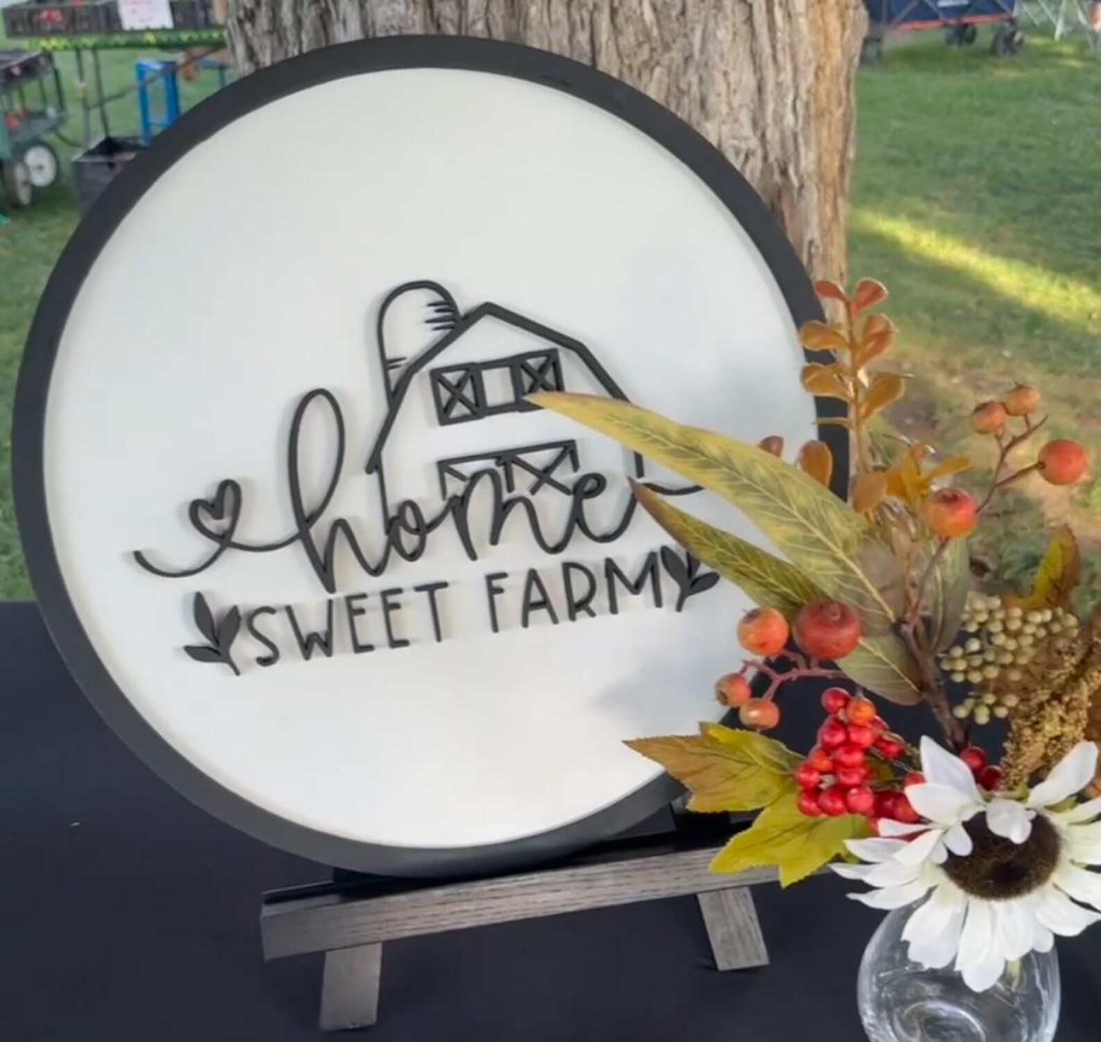 Home Sweet Farm Sign | 3D Farmhouse Barn Wall Decor | Rustic Country ...