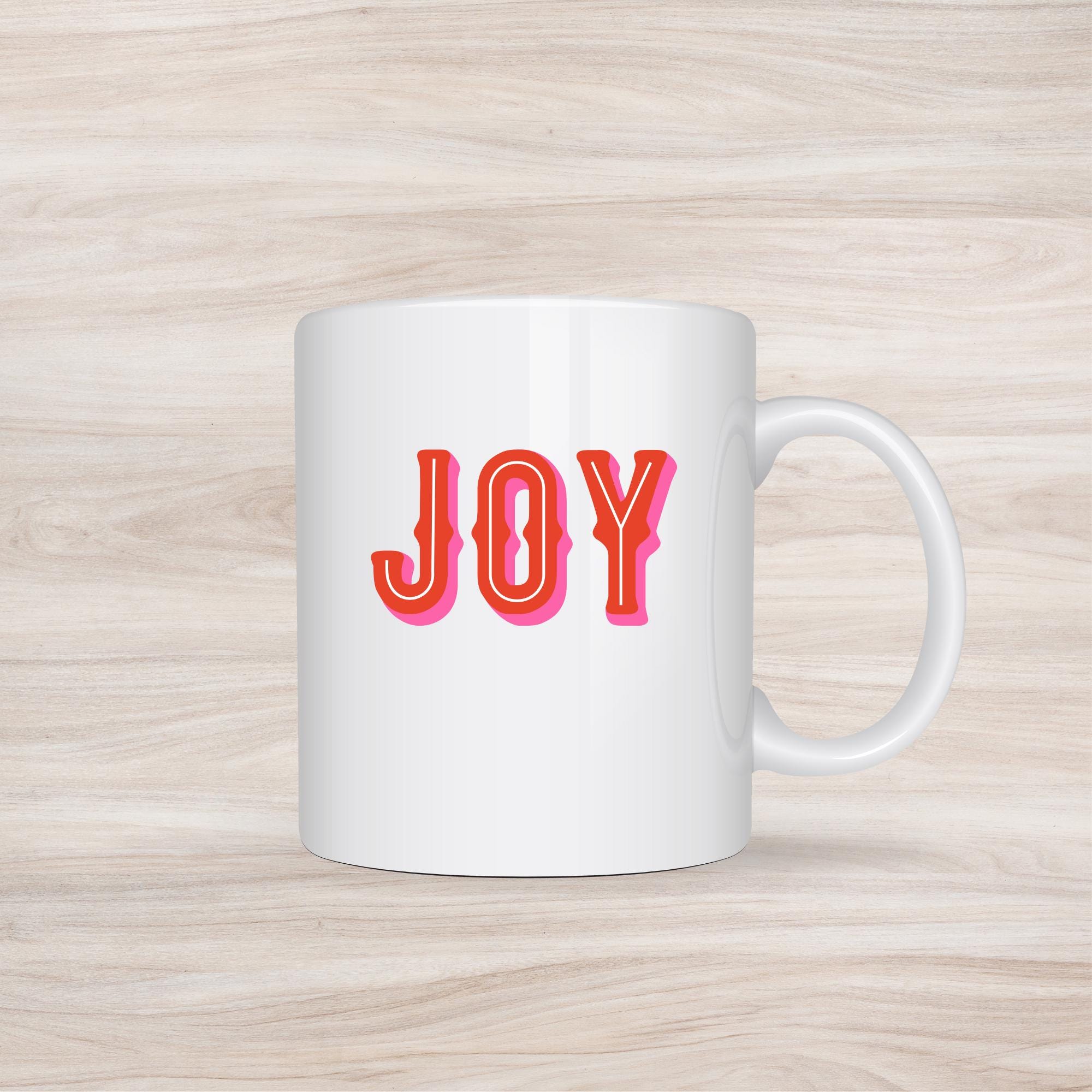 Joy Digital Download Modern Red Hot Pink Christmas Design Png Digital ...