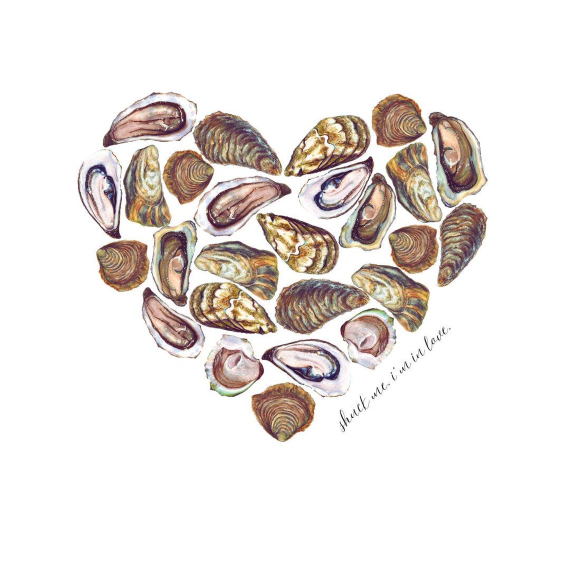 Oyster Heart Png | Shuck Me I'm in Love Digital Clipart | Food Design ...