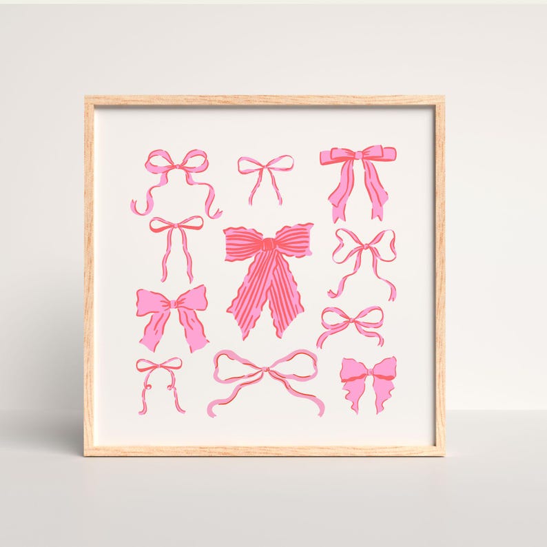 Pink Red Bow Png | Cute Digital Clipart | Valentine’s Day Craft | Girly ...