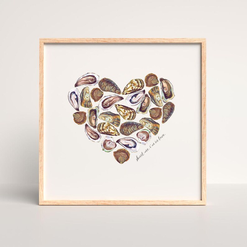 Oyster Heart Png | Shuck Me I'm in Love Digital Clipart | Food Design ...