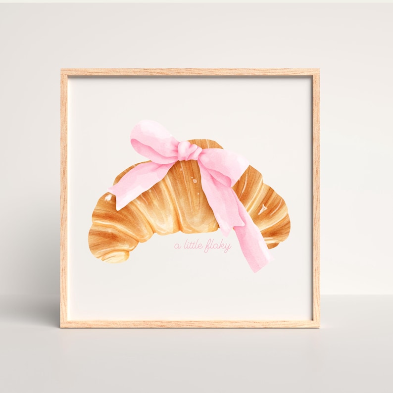 Croissant Pink Bow Png | Cute Girly Digital Clipart | French Food ...