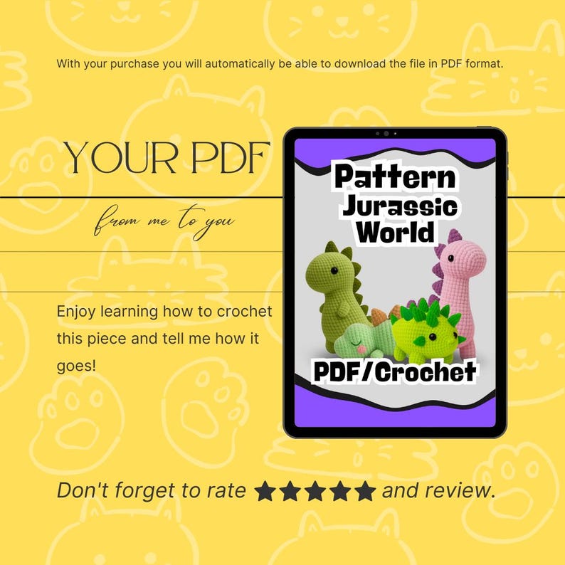 Dinosaur Jurassic World No Sew Crochet Pattern, No Sew Amigurumi ...