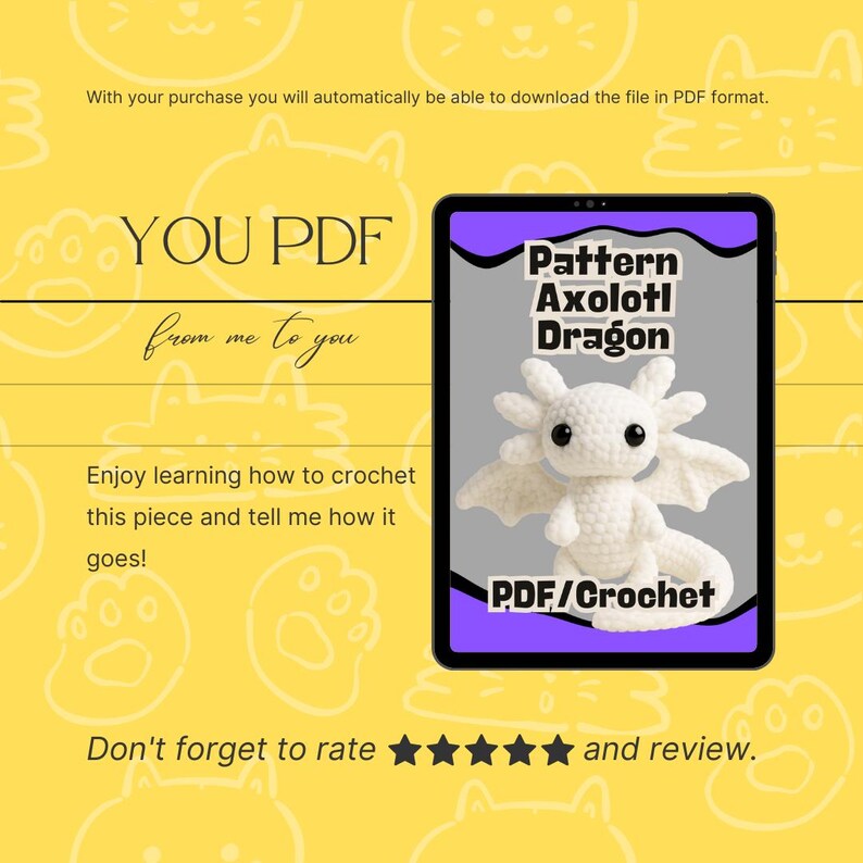 Diddy Dex the Palm-sized White Axolotl Dragon Crochet Pattern ...