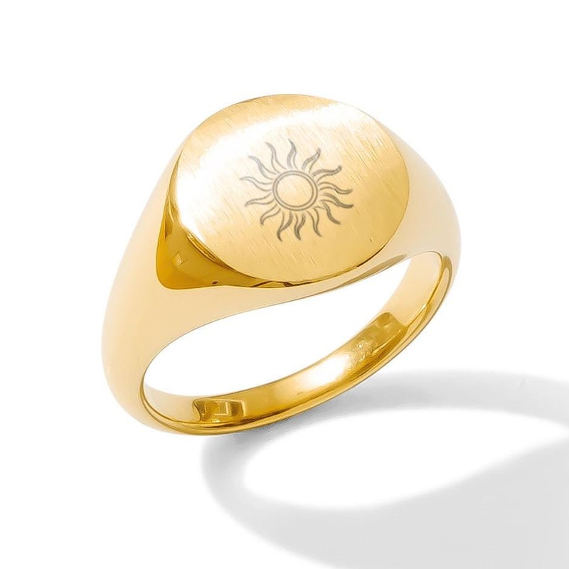 Sun Signet Ring - Etsy