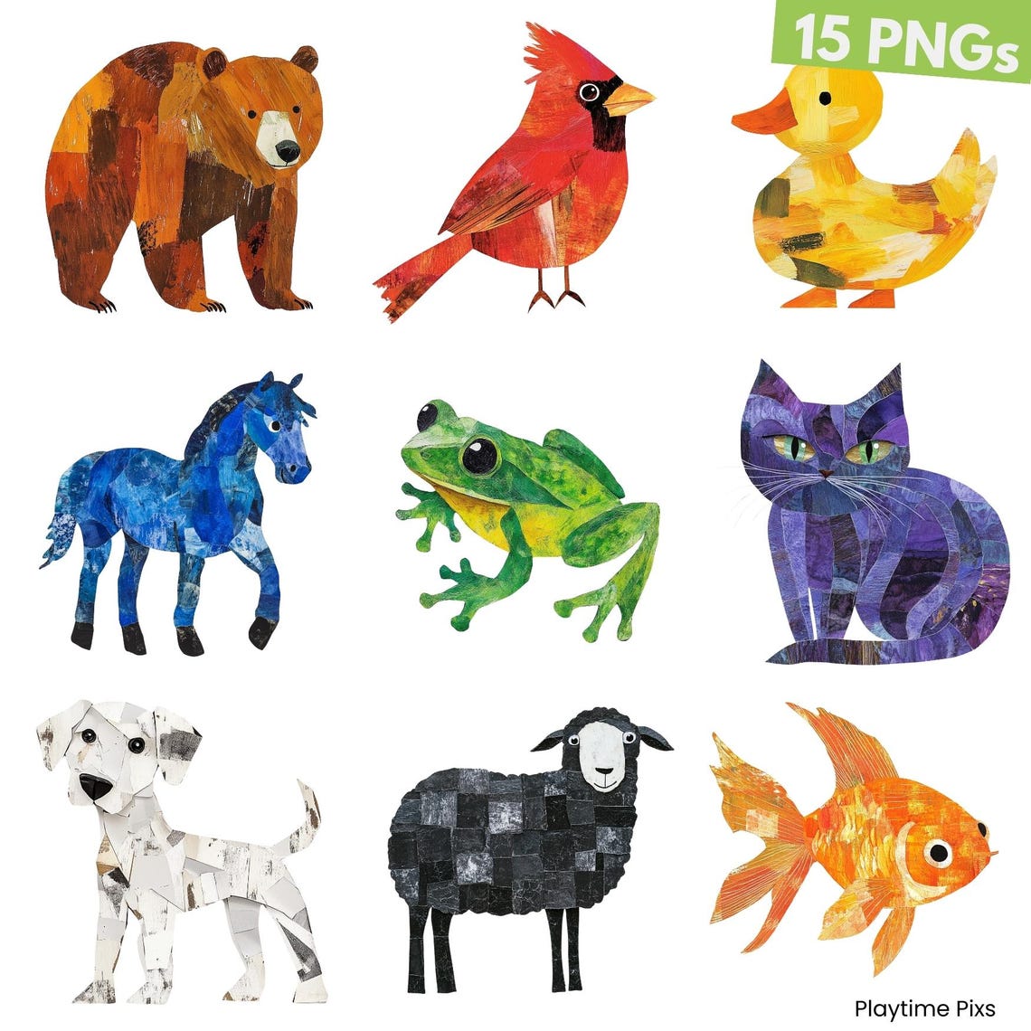 Brown Bear Animal Friends Clipart: Eric Carle Inspired Style Pngs ...