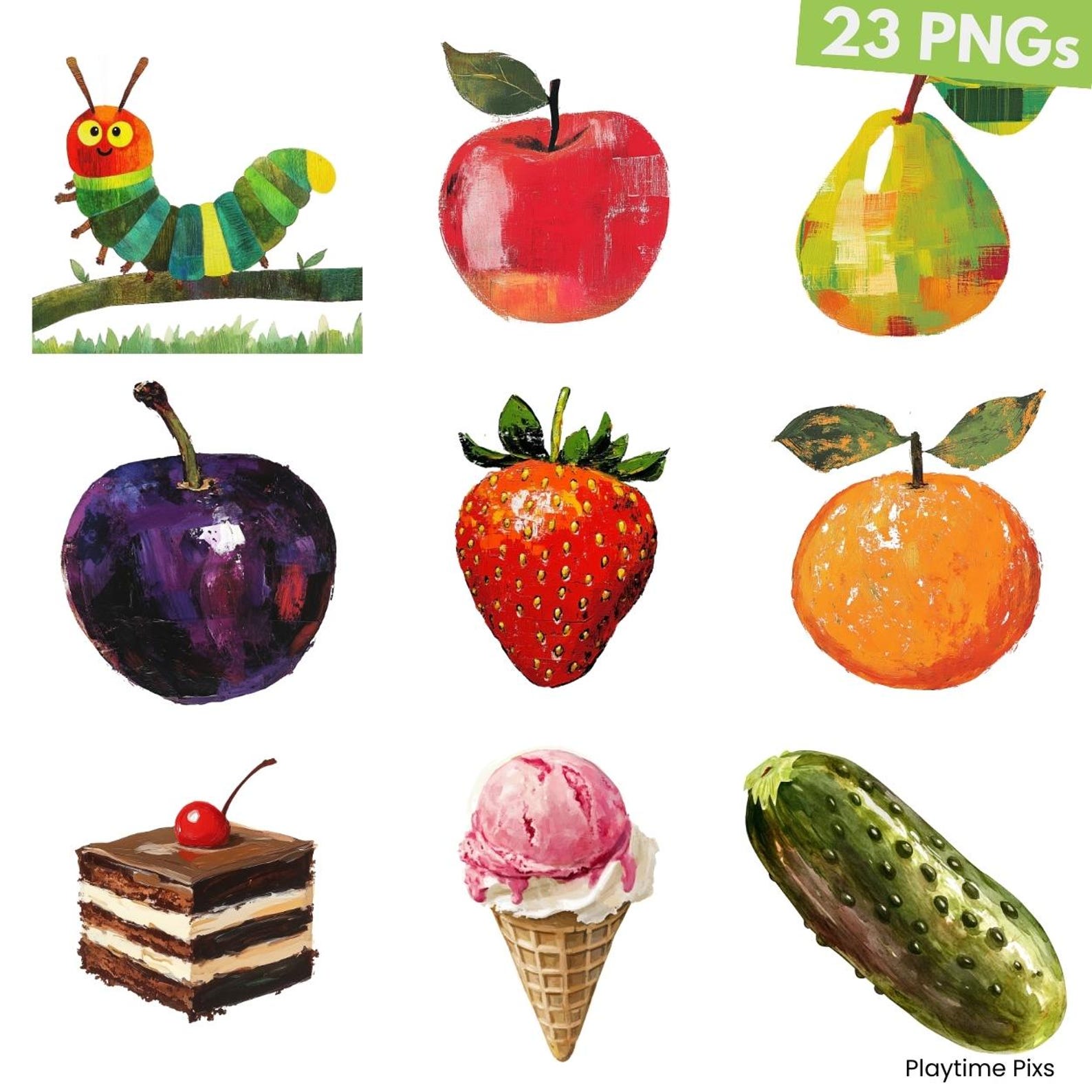 The Very Hungry Caterpillar | Kids Clipart | Transparent Background ...
