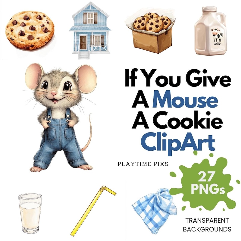 If You Give a Mouse a Cookie Clip Art - Etsy