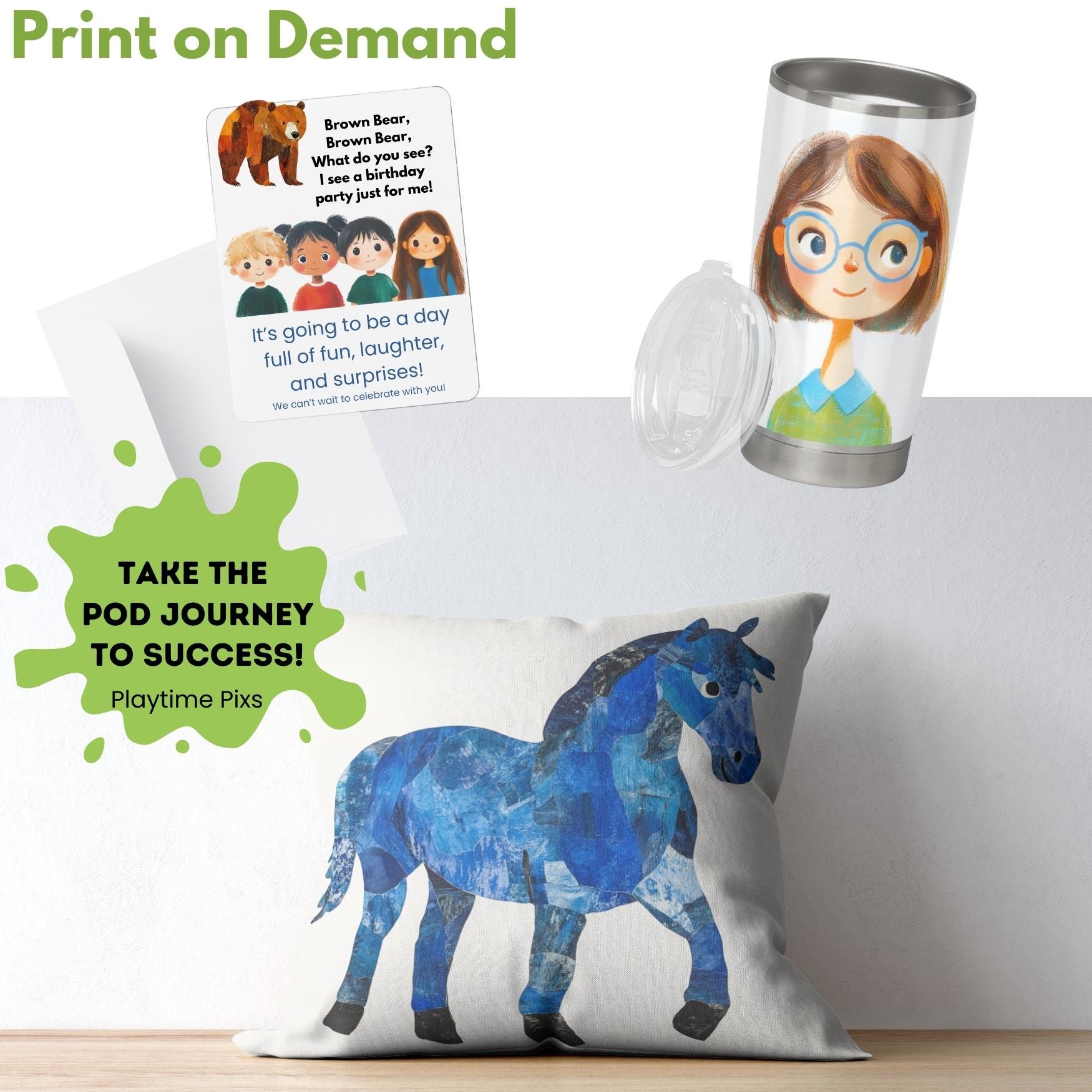 Brown Bear Animal Friends Clipart: Eric Carle Inspired Style Pngs ...