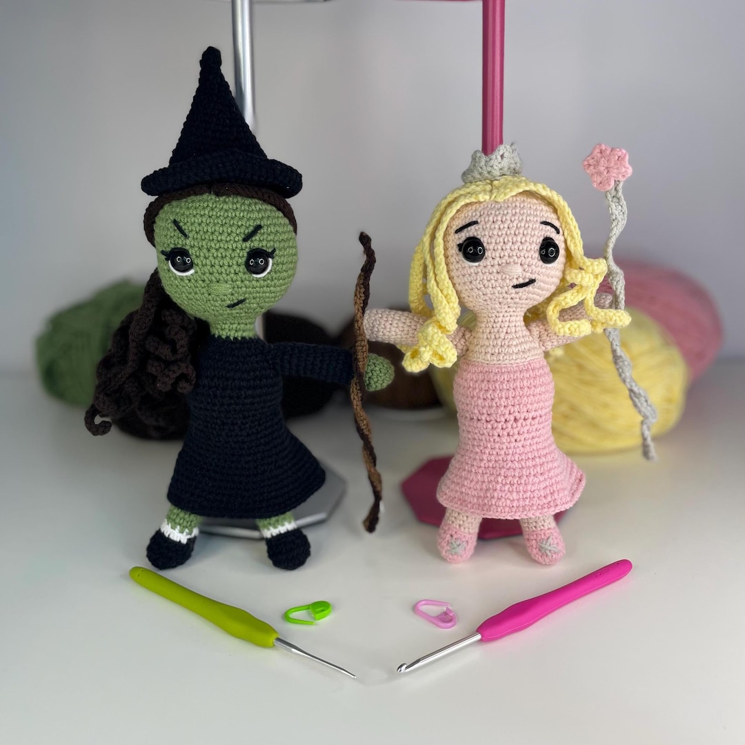 Crochet Pattern Bundle Elphaba and Glinda Inspired Dolls Witch ...