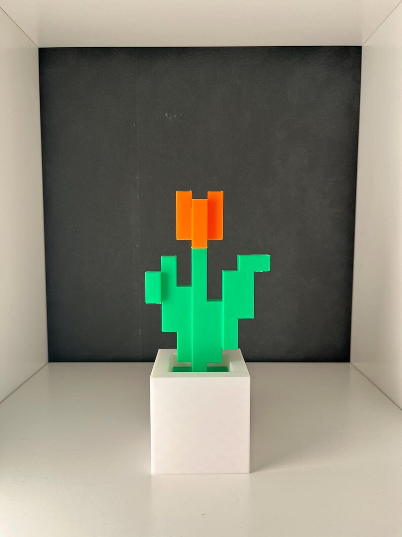 Minecraft Inspired Artificial Tulip Flower Colorful Home Decor, Unique ...