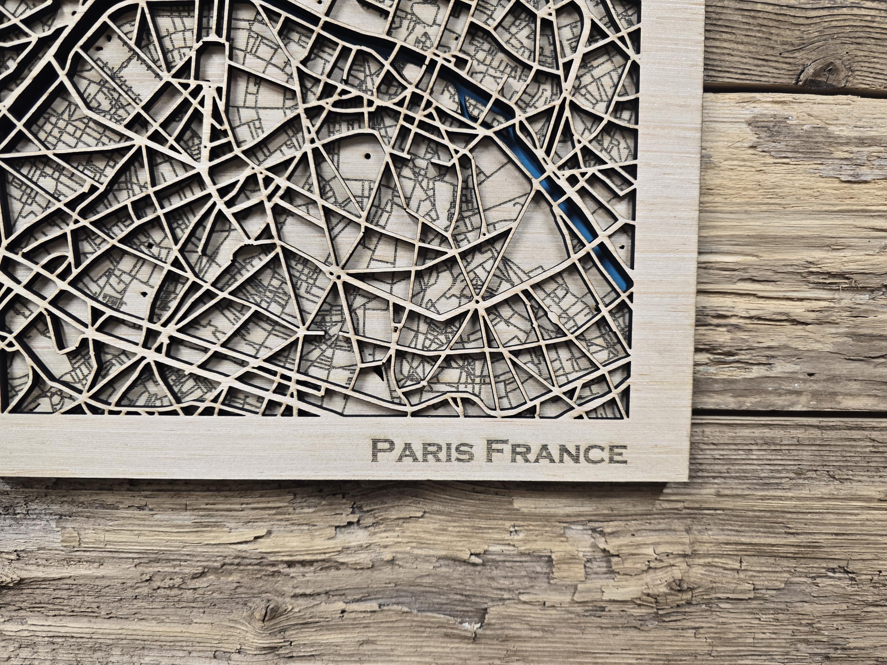 Paris France Layered Map Svg File, Paris Svg, Paris Laser Cut File ...