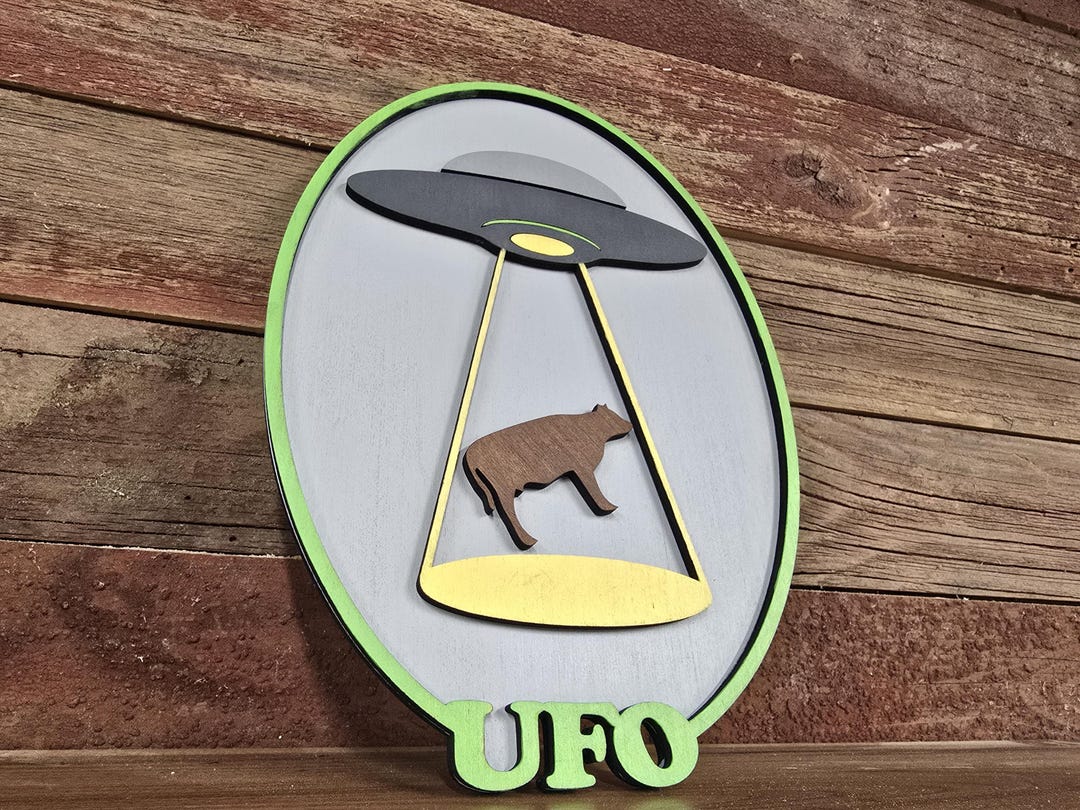 UFO Svg File for Lasers, 2 Layer Art Piece, Svg for Glowforge, Xtool ...