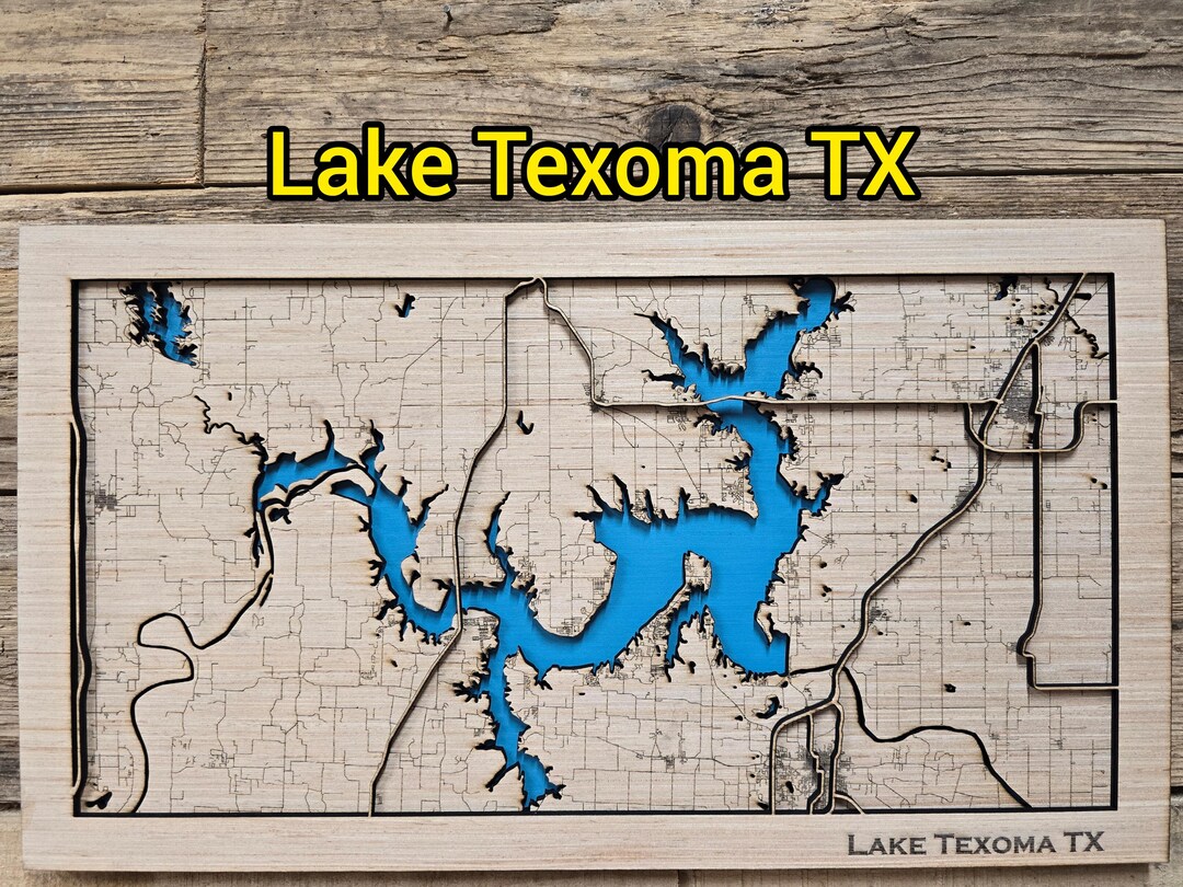 Lake Texoma Texas Layered Map SVG Laser Cutting File (digital Download ...