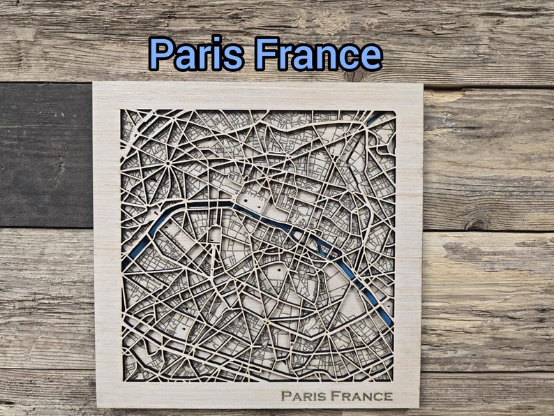Paris France Layered Map Svg File, Paris Svg, Paris Laser Cut File ...