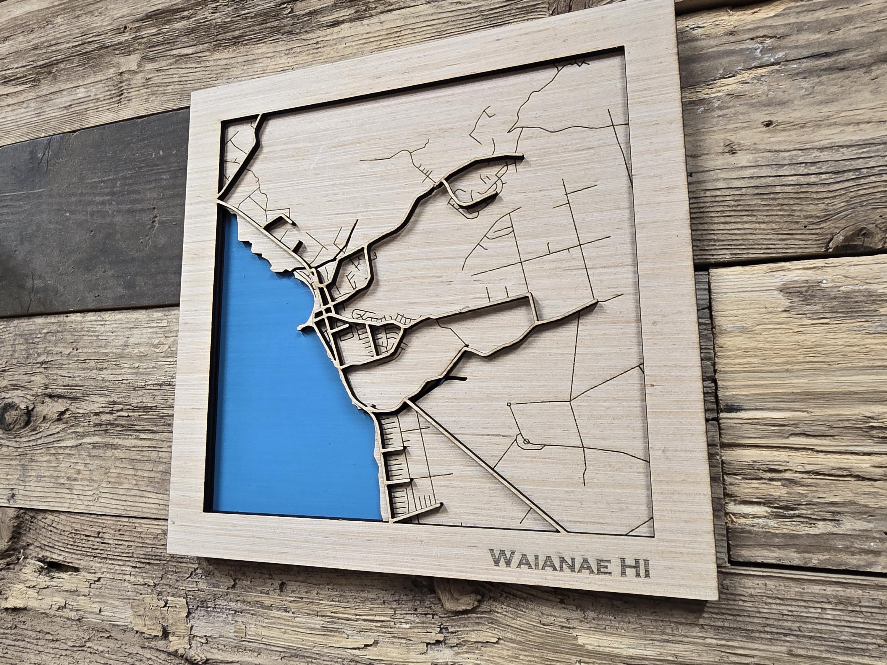 Waianae Hawaii Layered Map SVG Laser File (digital Download) - Etsy