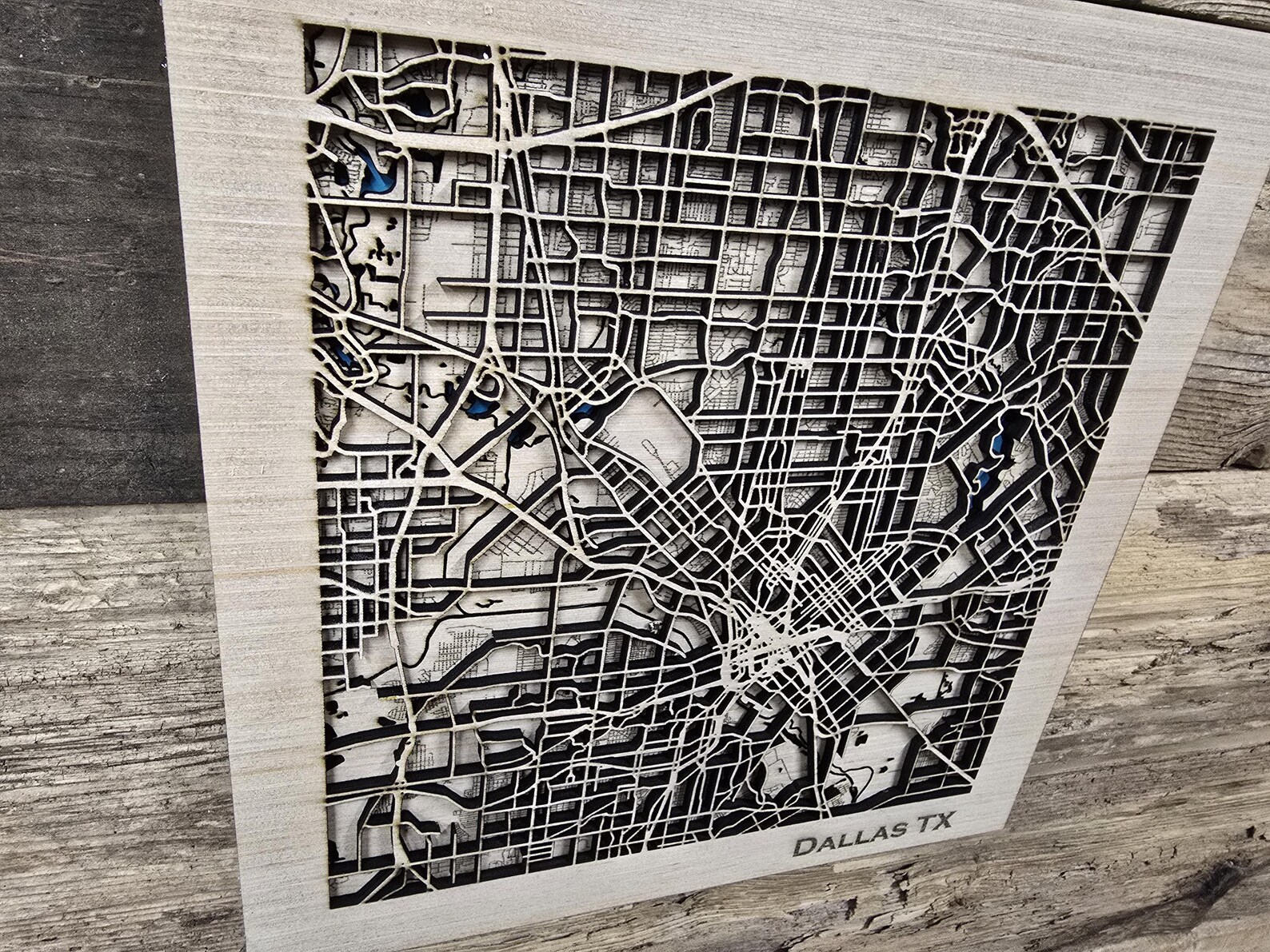 Dallas Texas Layered Map Svg File, Wood Layered Maps, 3d Wooden Map ...