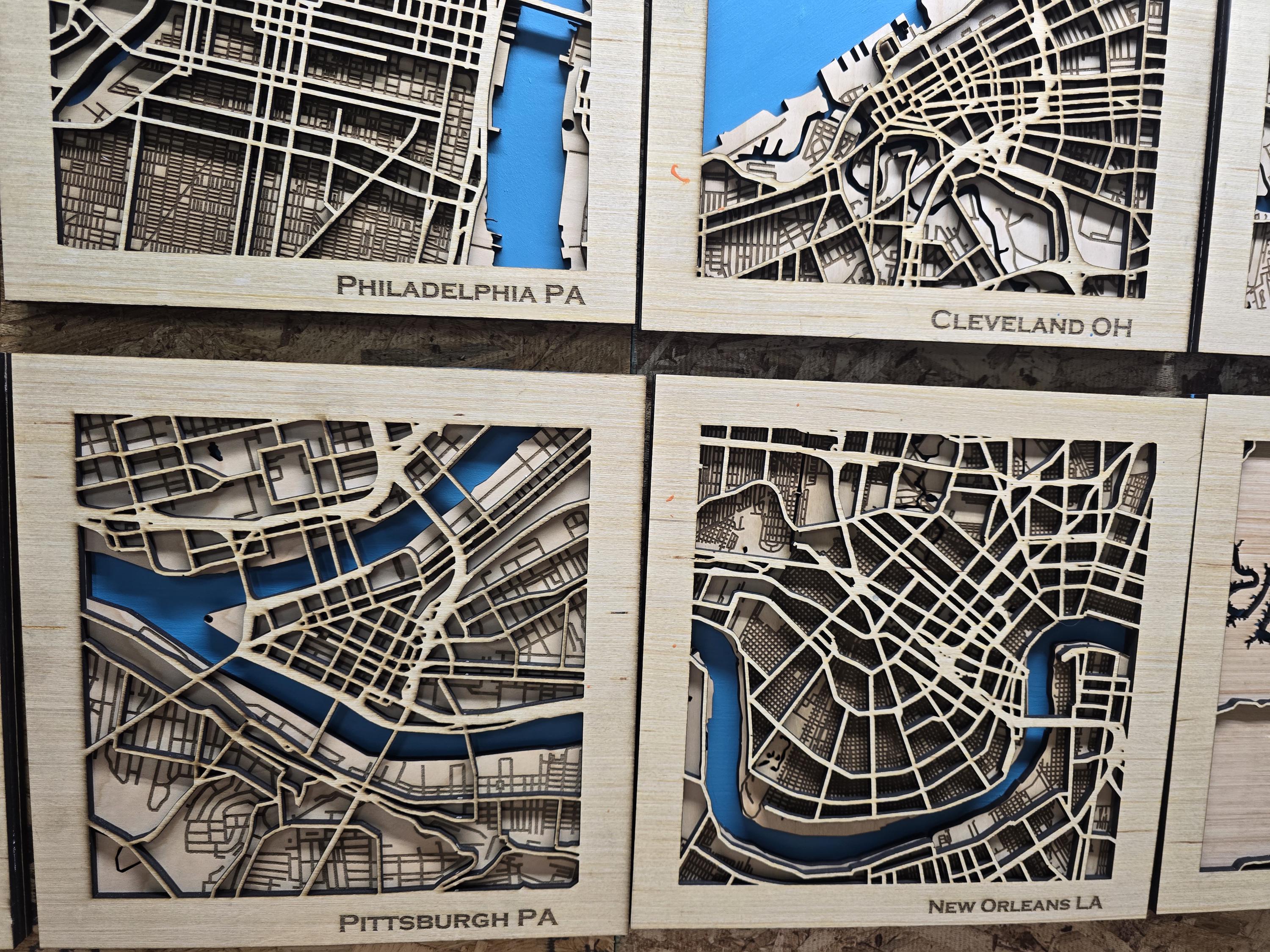 Laser Cut Map SVG Files: City & Lake Maps (digital Download) - Etsy