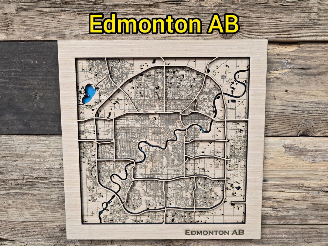 Edmonton Alberta Layered Map SVG Laser File (digital Download) - Etsy
