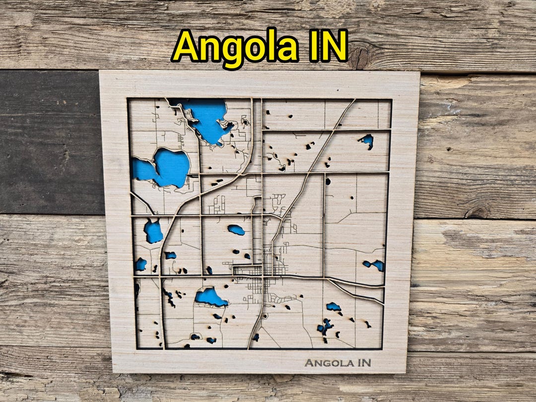 Angola Indiana Layered Map SVG Cutting File (digital Download) - Etsy