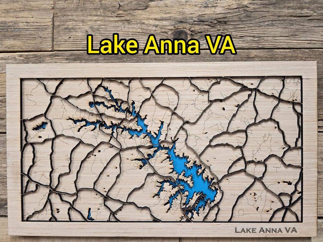 Lake Anna Virginia Layered Map SVG Cutting File (digital Download) - Etsy