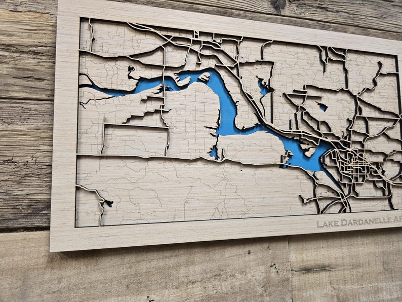 Lake Dardanelle AR Layered Map SVG Cutting File (digital Download) - Etsy