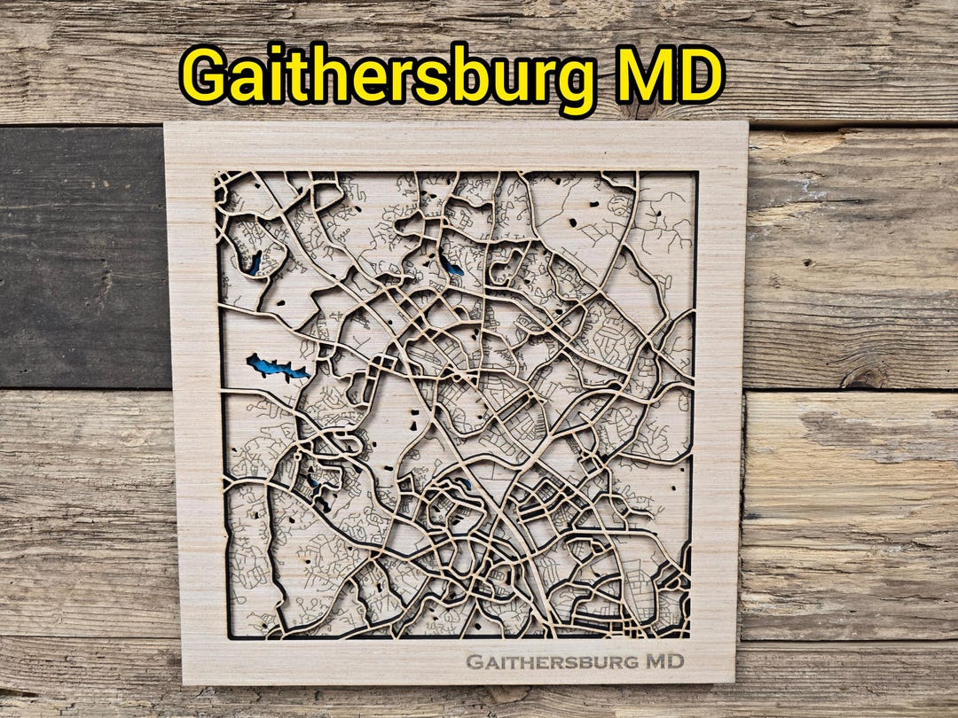 Gaithersburg Maryland Layered Map SVG Digital File (digital Download ...