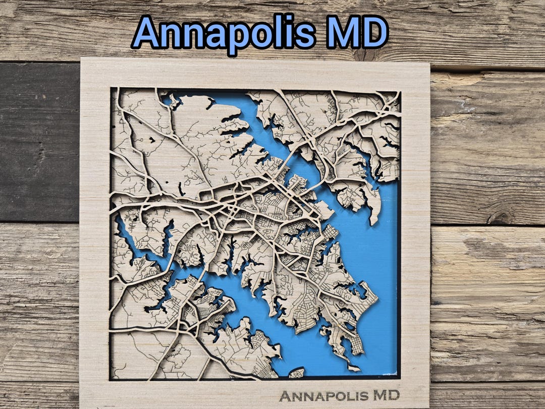 Annapolis Layered Map Svg File, Laser Cut Map Svg, Layered Wood Map ...