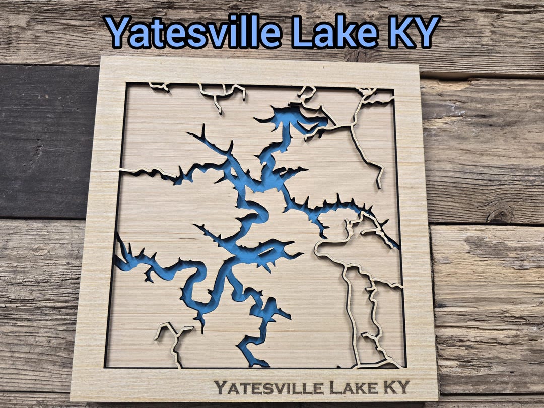 Yatesville Lake Layered Svg File. Layered Lake Map Svg, Wooden Layered ...