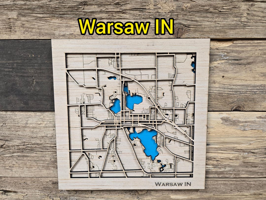 Warsaw Indiana Layered Map SVG File (digital Download) - Etsy