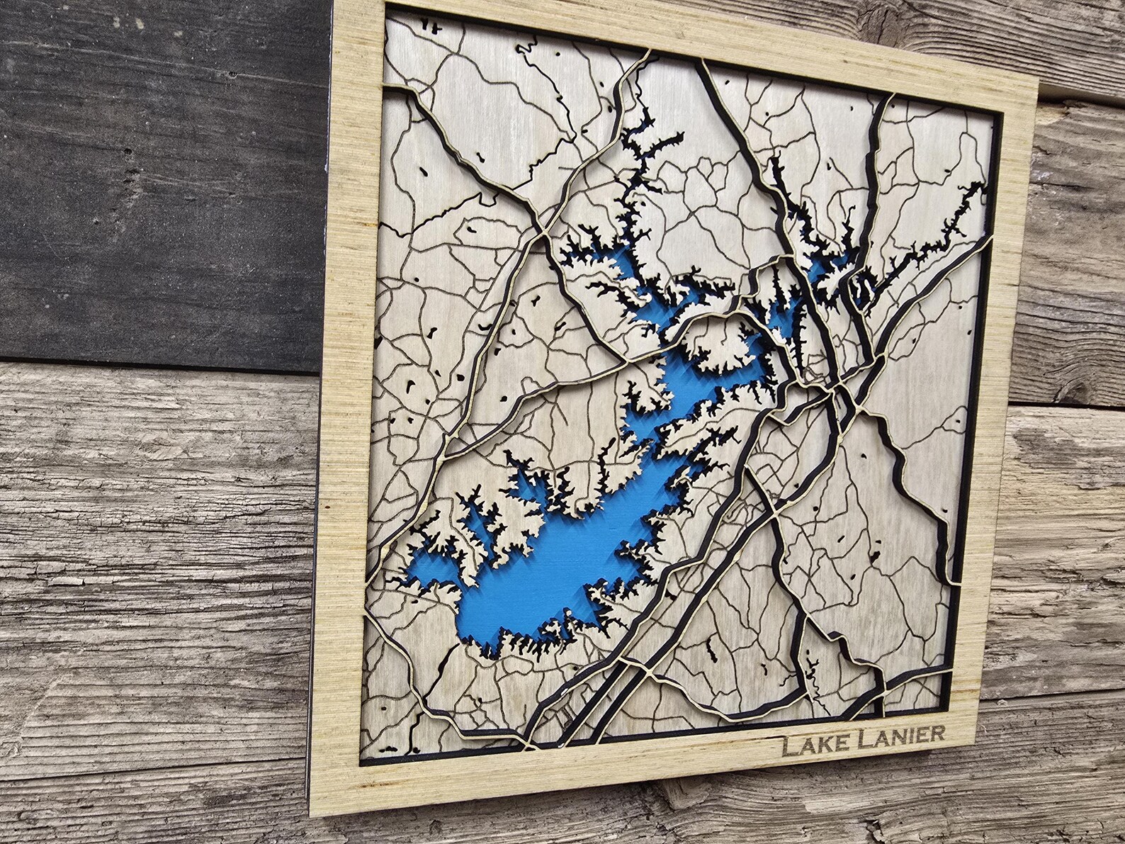 Lake Lanier Layered Map Svg, Lake Lanier Laser Map File, Lake Lanier 3d ...