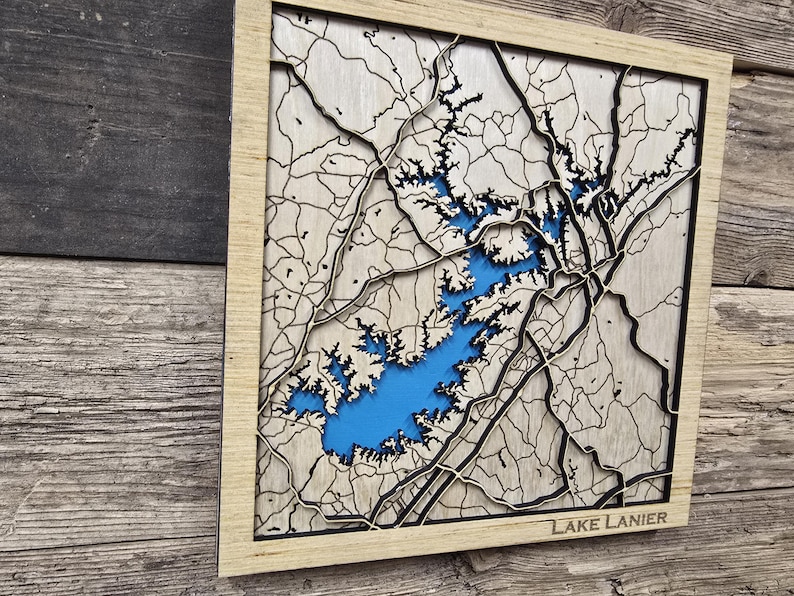 Lake Lanier Layered Map Svg, Lake Lanier Laser Map File, Lake Lanier 3d ...