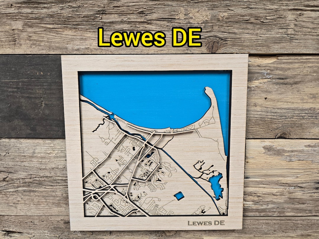 Lewes Delaware Layered Map SVG File (digital Download) - Etsy