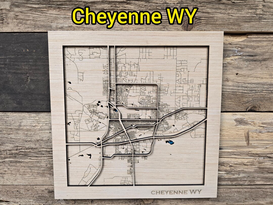 Cheyenne Wyoming Layered Map SVG File (digital Download) - Etsy
