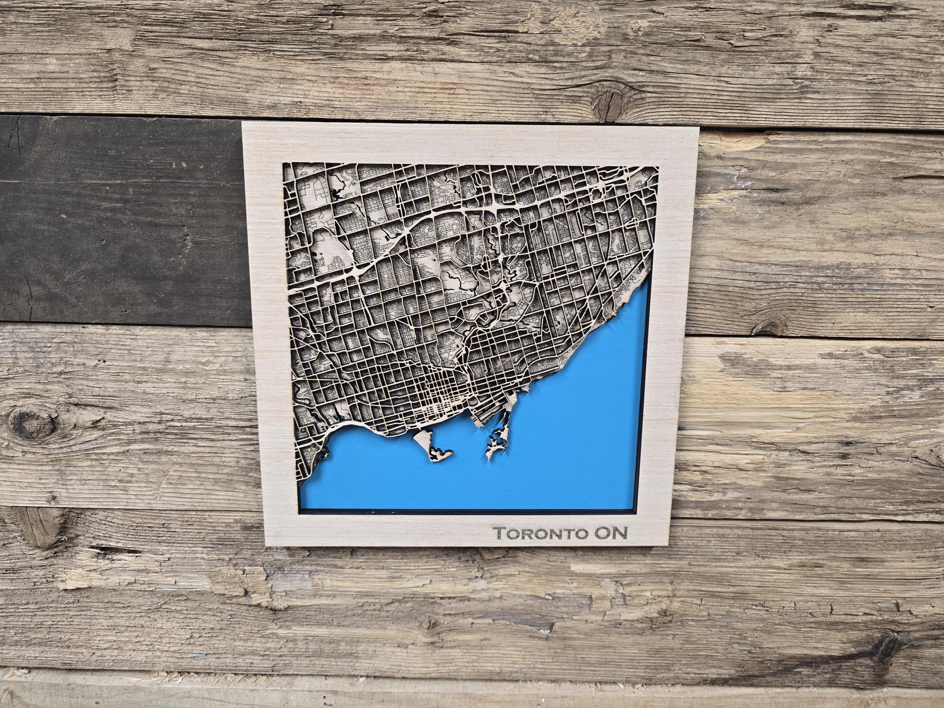 Toronto Layered Map Svg File, Laser Cut Layered Map File, Wood Laser ...