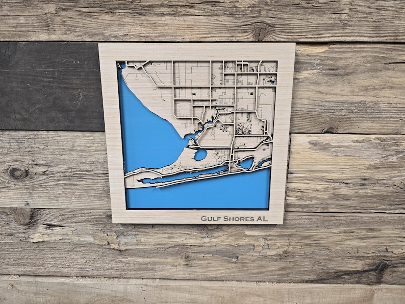 Gulf Shores AL Layered Wood Map: Laser Cut File (SVG) - Etsy