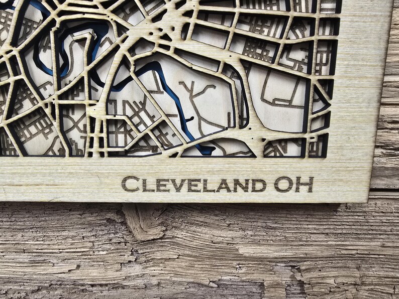 Cleveland Ohio Layered Map SVG File: Laser Cut City Map (digital ...