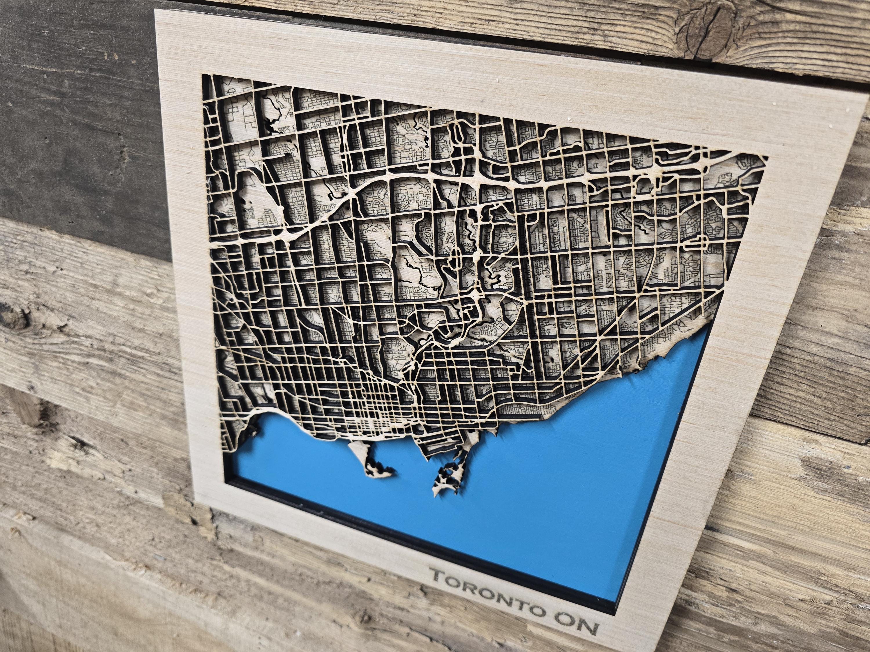 Toronto Layered Map Svg File, Laser Cut Layered Map File, Wood Laser ...