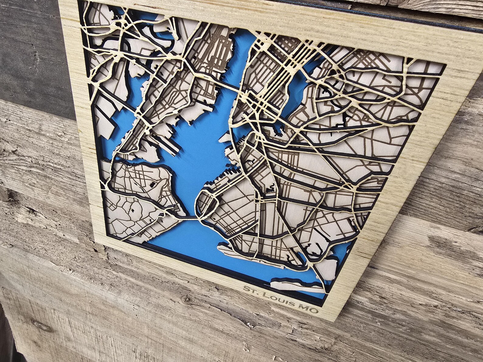 St. Louis Laser Map Svg File, 3d St. Louis Map File, Wooden City Map ...