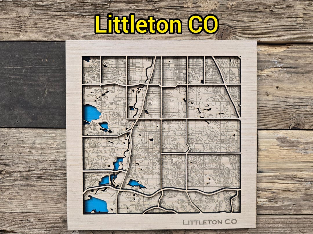 Littleton Colorado Layered 3D Map SVG File (digital Download) - Etsy