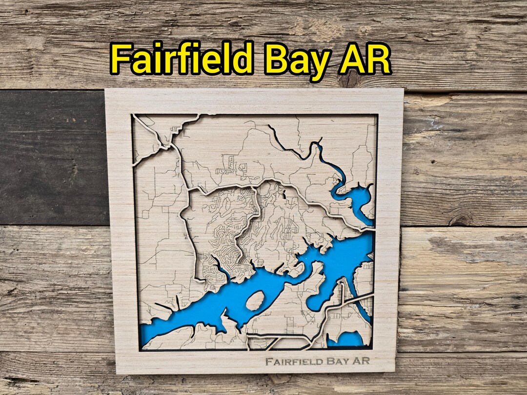 Fairfield Bay Arkansas Layered Map SVG Cutting File (digital Download ...