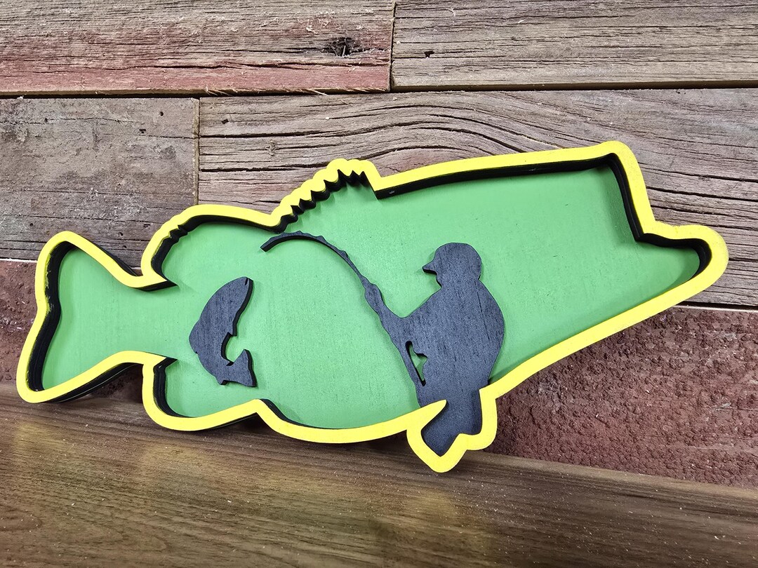 Layered Fishing Svg for Lasers, Layered Fish Svg File, Laser Files ...